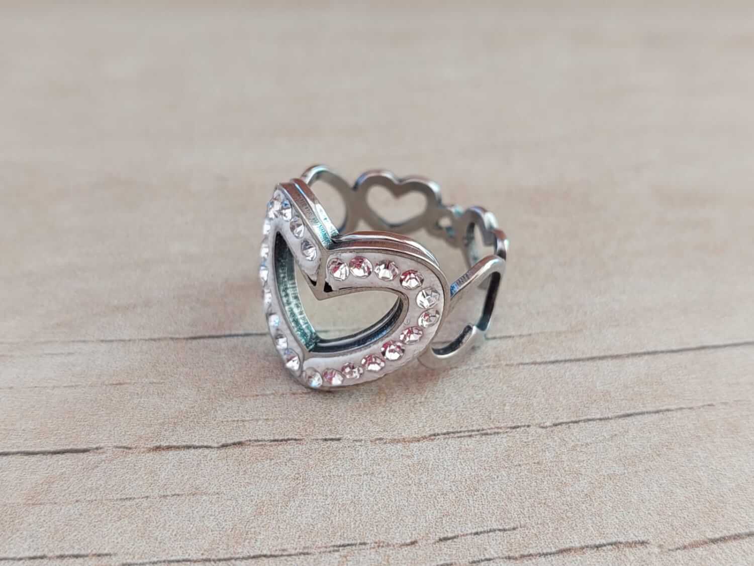 PACK 6 UNIDADES DE ANILLOS DE ACERO CORAZONES CALADOS CON CORAZÓN ...
